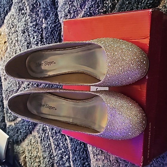 Silver Slipper | Shoes | Bling Platform Heels | Poshmark